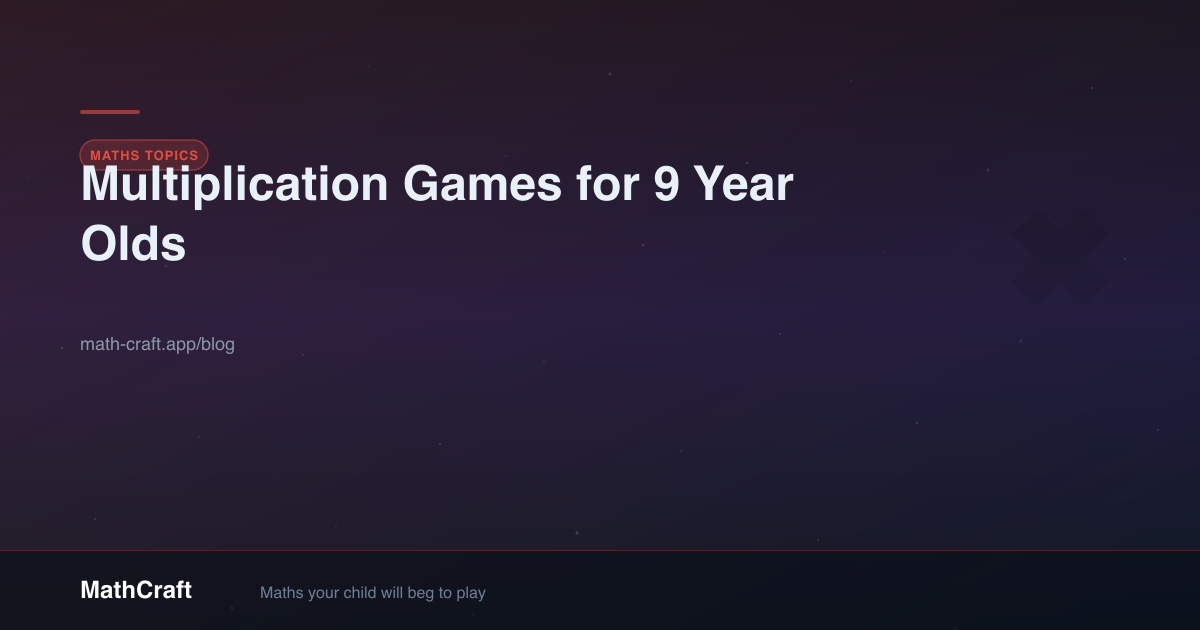 Multiplication Games for 9 Year Olds | MathCraft